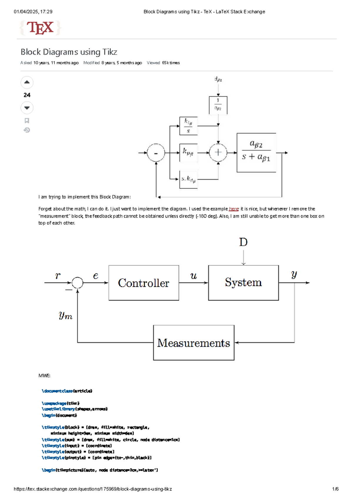 Block Diagrams in TikZ: Implementation Techniques and Examples - Studocu