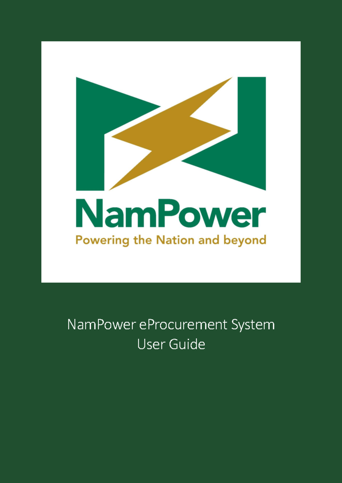 NamPower eProcurement System: Comprehensive User Guide - Studocu