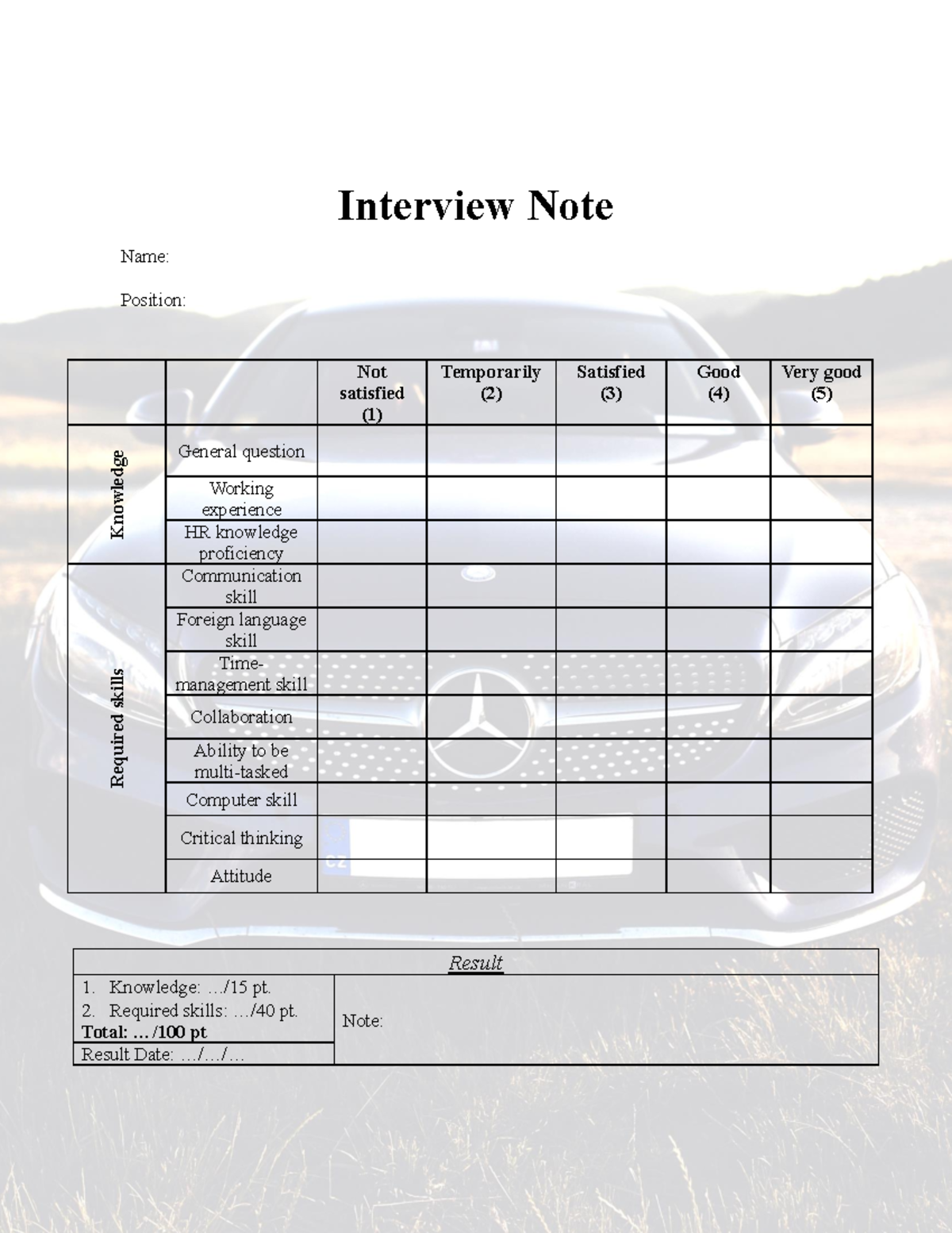 Interview note (old ver 2) - English - Interview Note Name: Position ...