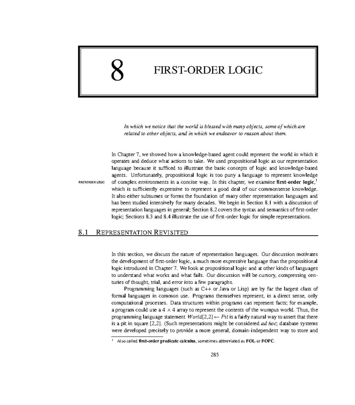 Chapter 8: Advanced Logic Concepts and Representation (CS 101) - Studocu