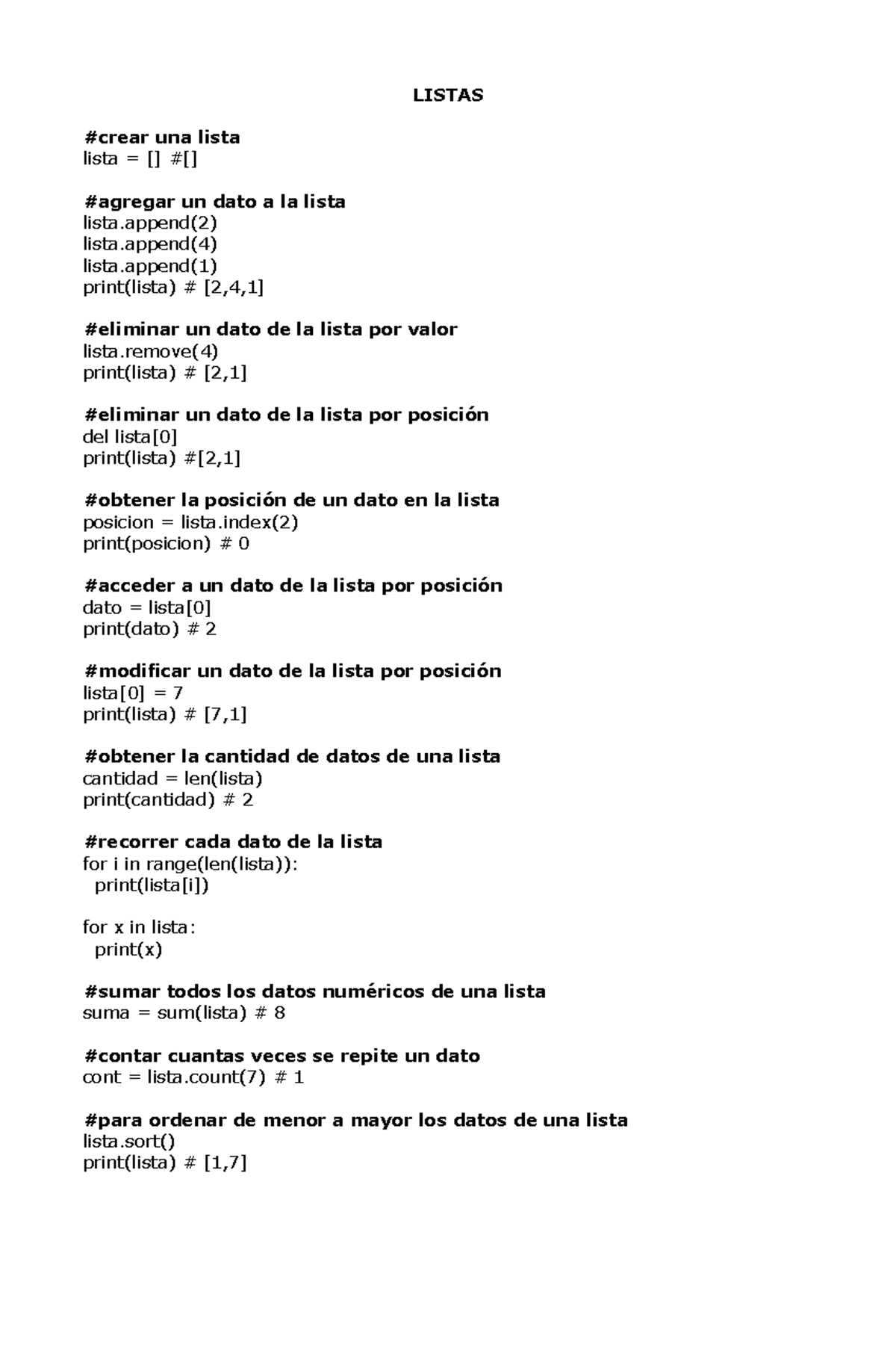 Formularios y Operaciones con Listas en Python - Studocu