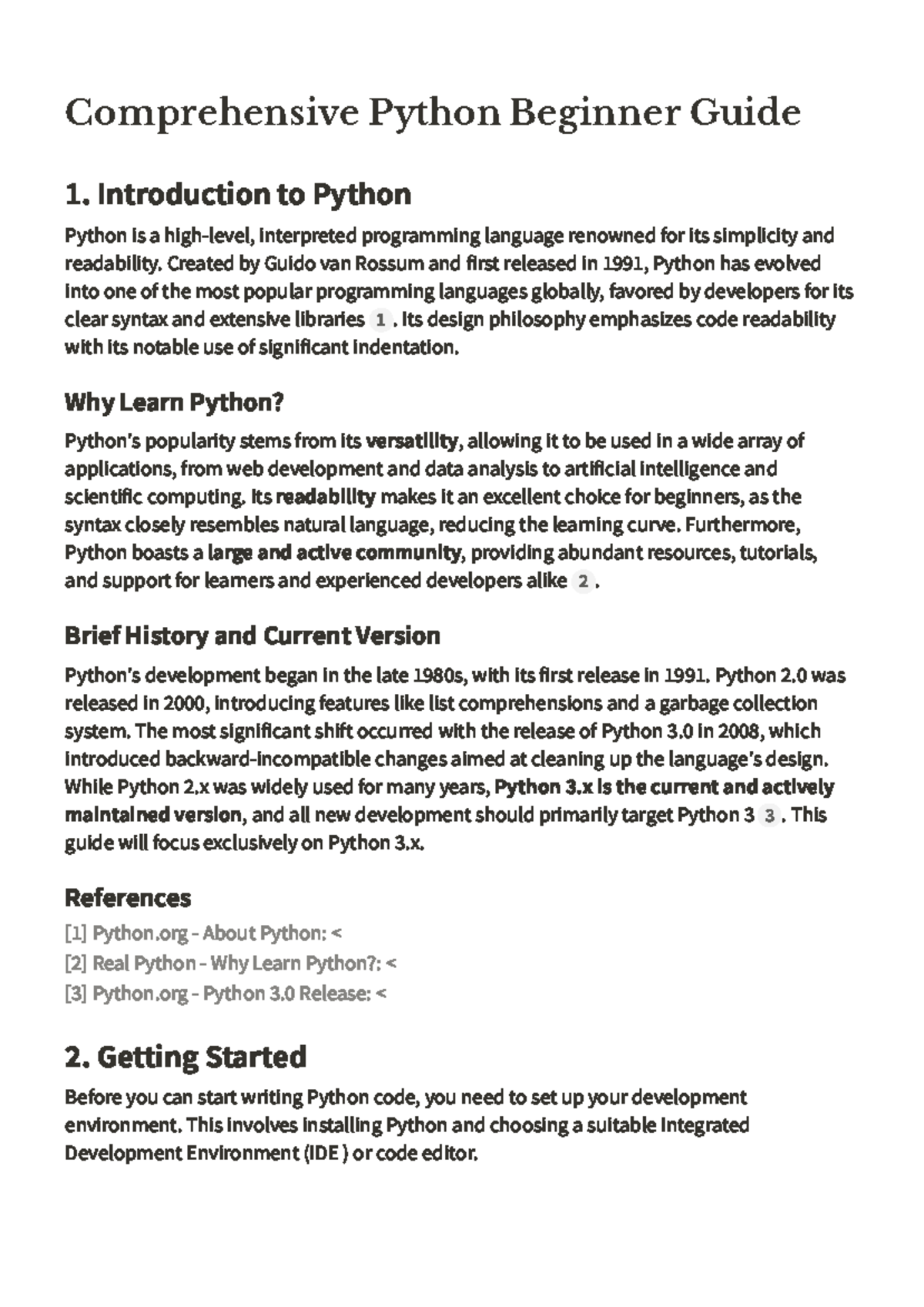 Comprehensive Python Beginner Guide: Introduction to Python Programming - Studocu
