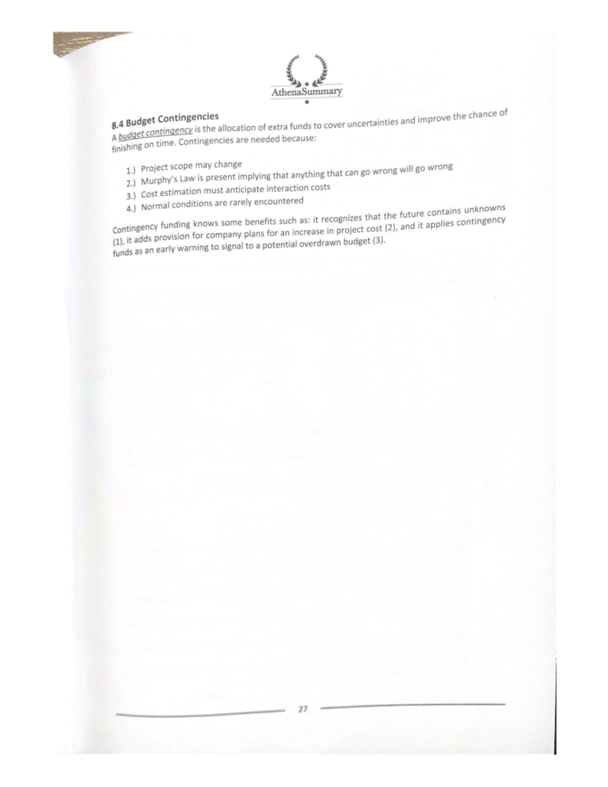 Athena Study Summary Overview - Studeersnel