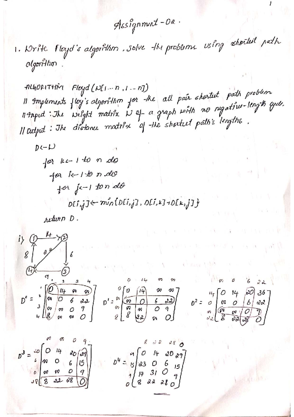 ADA Assignment 02: Shortest Path Algorithms and Solutions - Studocu