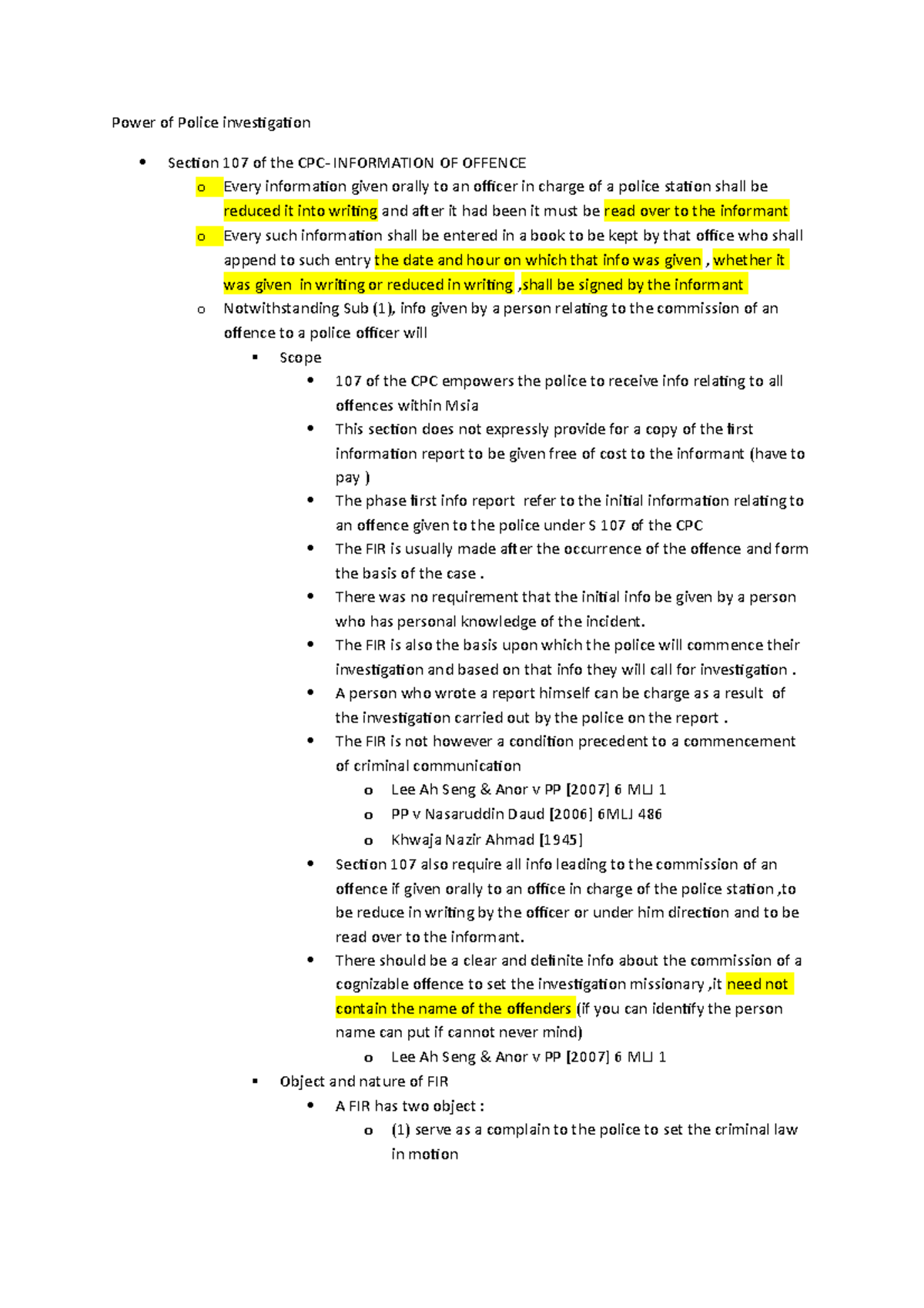 Police Power to Investigate: Understanding First Information Reports ...