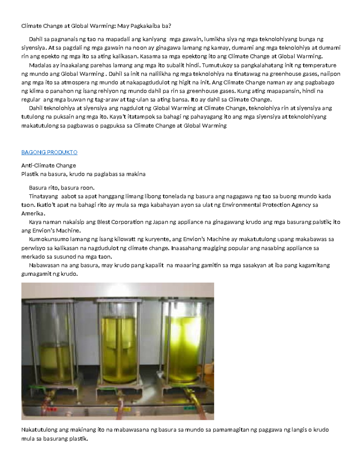434885524 Mga Halimbawa Ng Balitang Pang Agham - Climate Change at ...