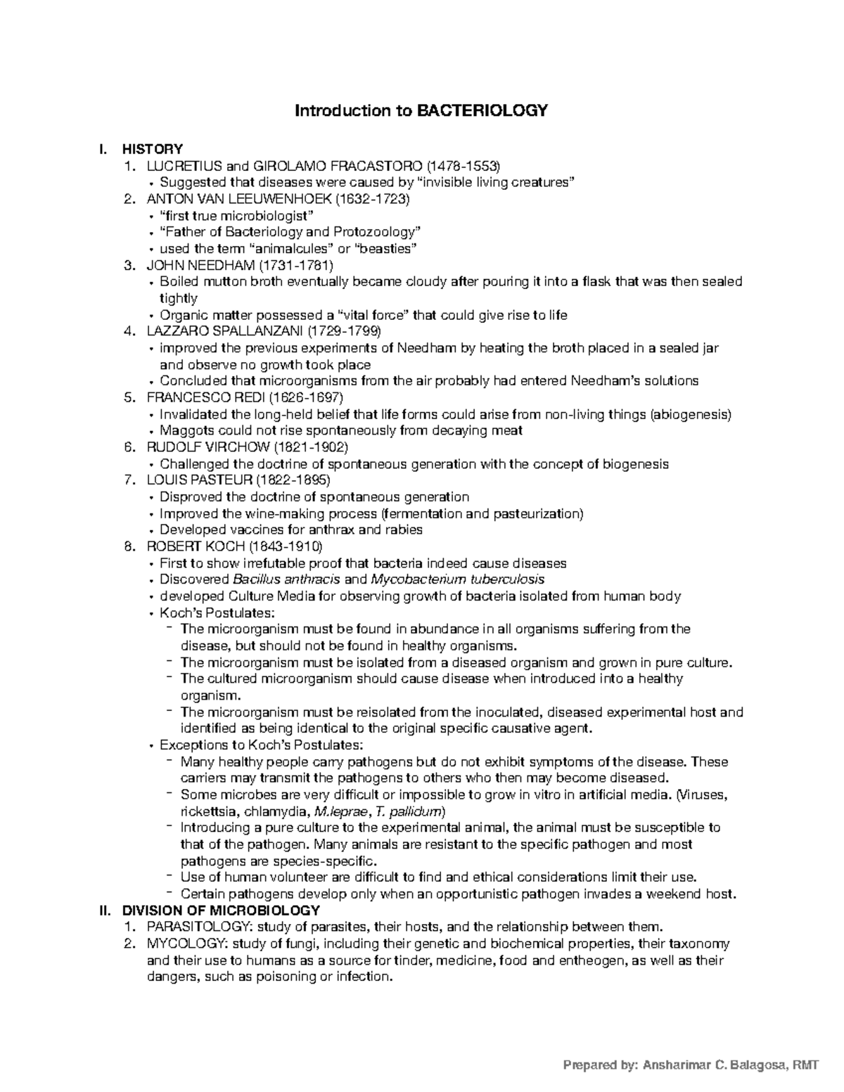 Introduction to Bacteriology: Key Concepts in Microbiology - Studocu