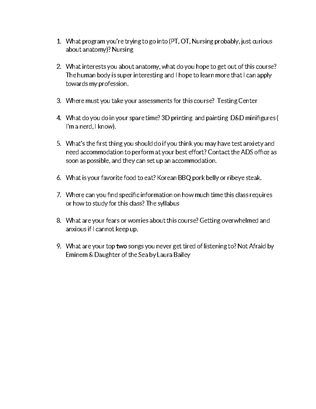 Nursing Program Insights: Anatomy Course Overview and Reflections - Studocu