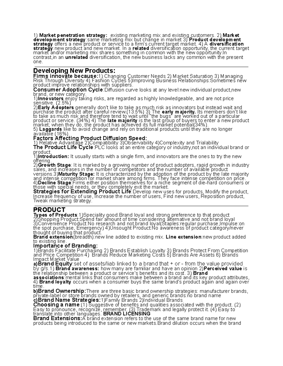 MKT 296 Cheat Sheet: Strategies for Product Development & Marketing ...