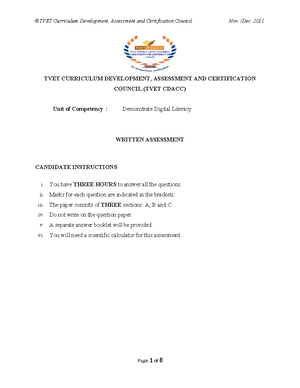 Curriculum ICT Technician Level 6 - TVET CURRICULUM DEVELOPMENT ...