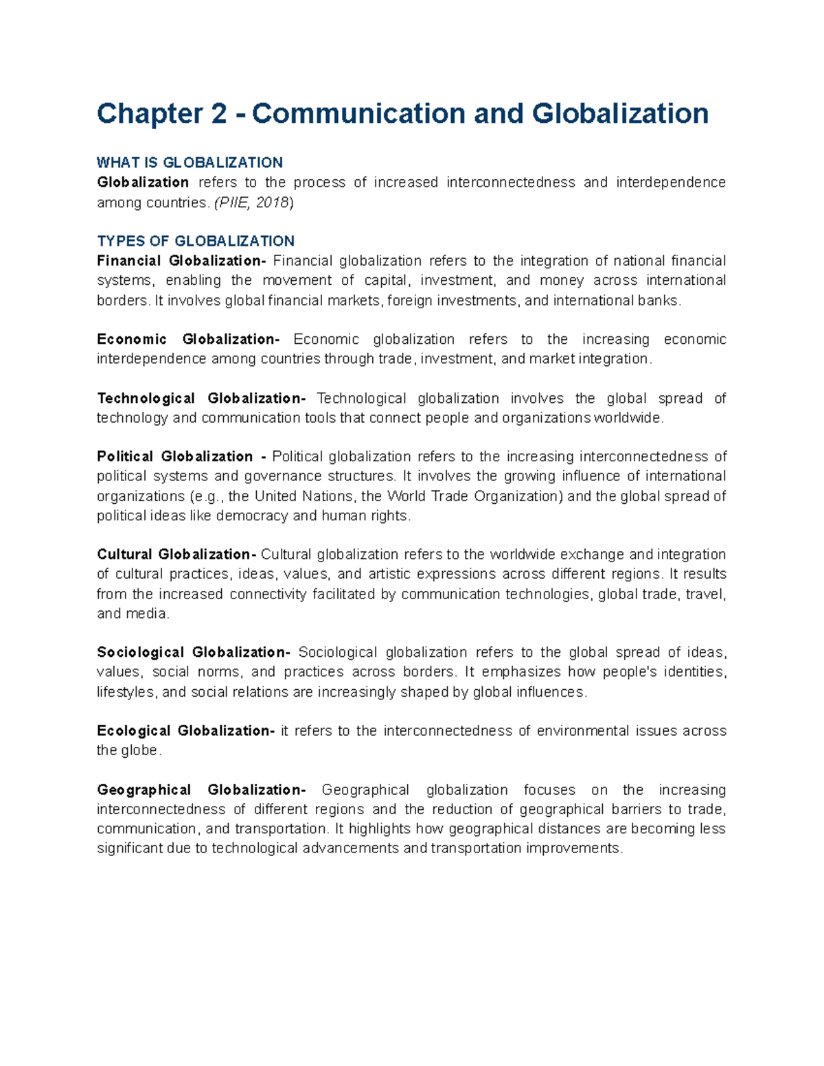 Chapter 2: Communication & Globalization - Understanding ...