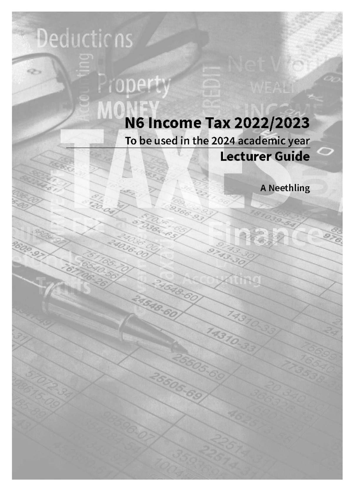 N6 Income Tax 2024 Lecturer Guide: Comprehensive Overview and ...