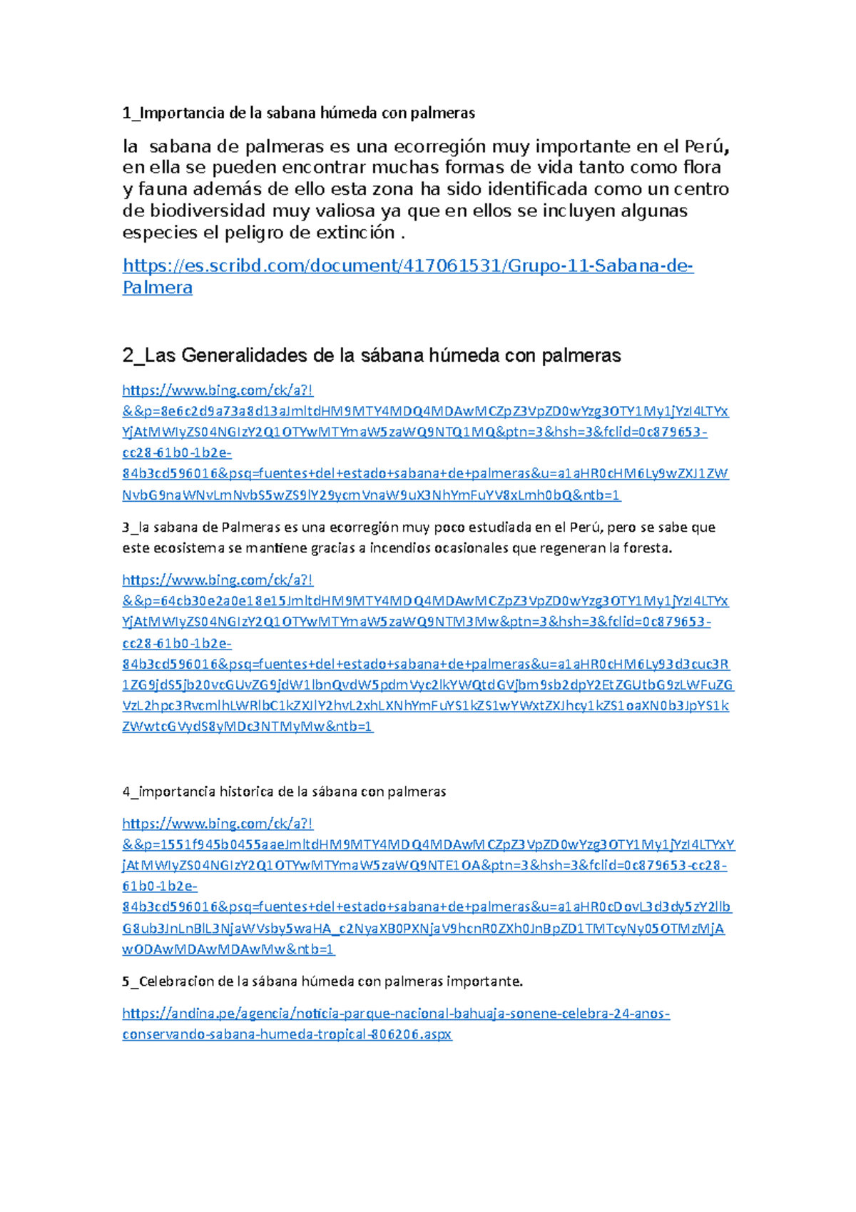 Importancia y características de la sabana húmeda con palmeras - Studocu