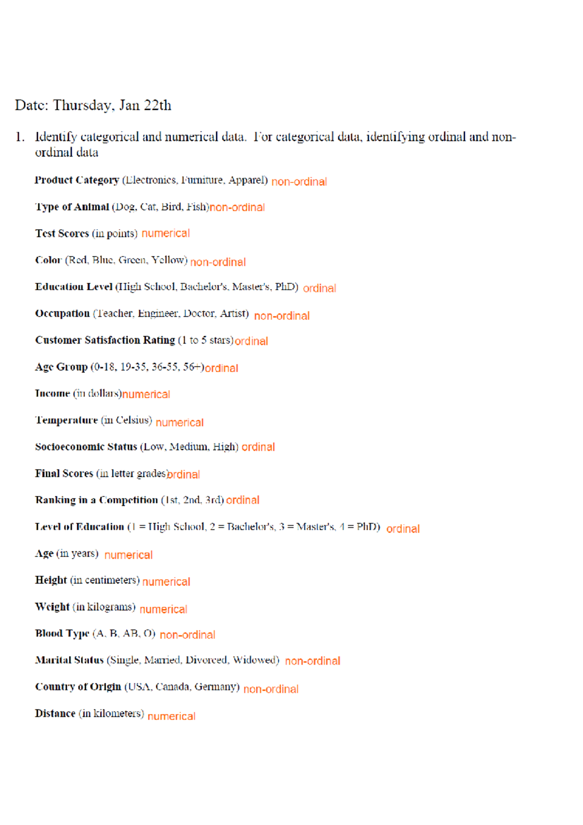 Worksheet 1 - HW1: Categorical & Numerical Data Analysis - Studocu