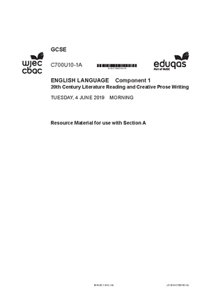 GCSE WJEC English Language Paper 1: Farmer Jack Analysis & Writing ...