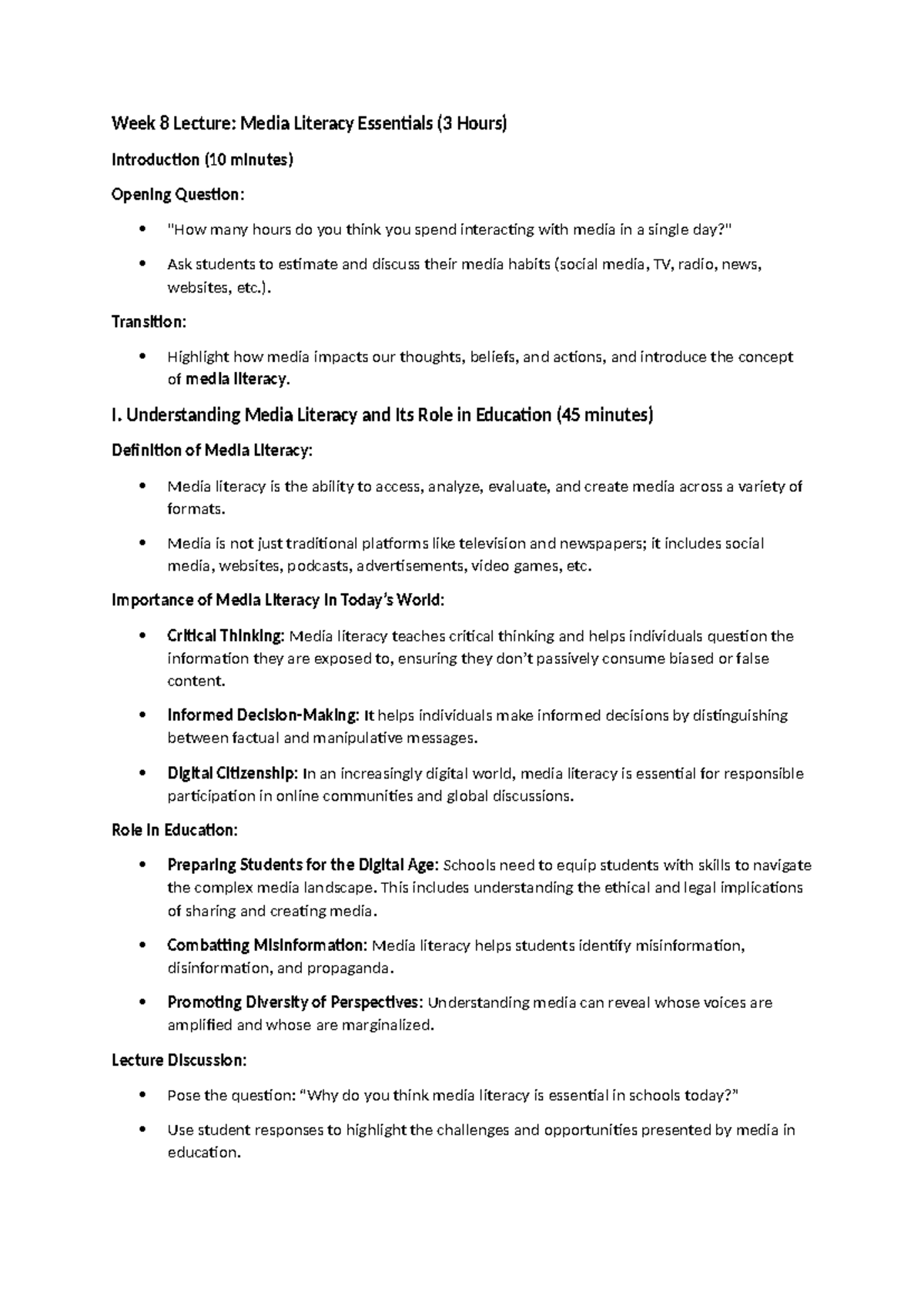 EDUC-213 - Week 8 Lecture: Essentials of Media Literacy in Education ...