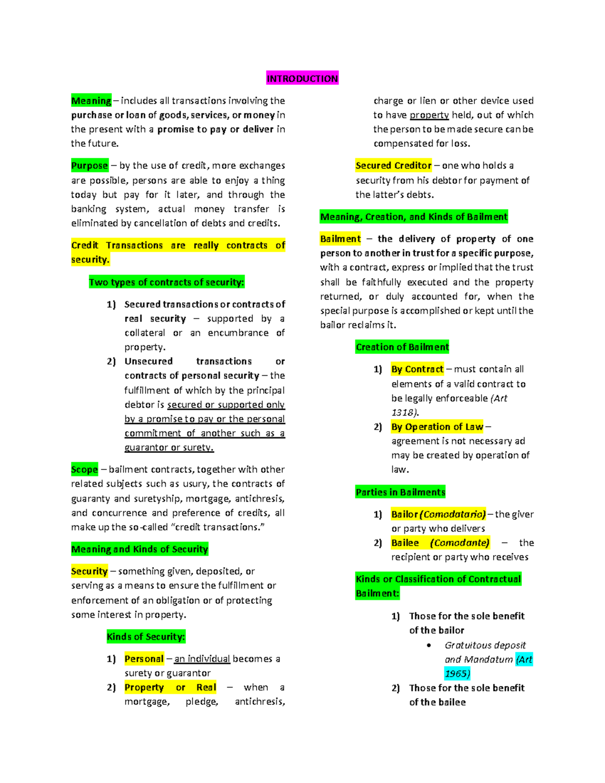Assignment 1 Credtrans - INTRODUCTION Meaning – includes all transactions involving the purchase ...