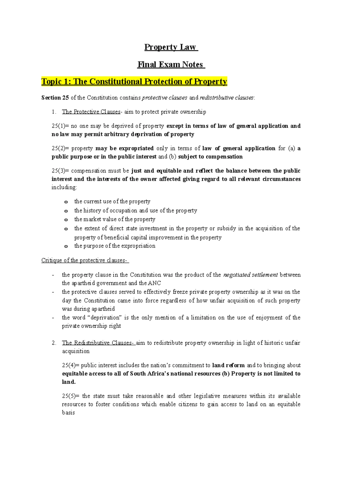 A summary of section 25 - SECTION 25: A SUMMARY Section 25 of the South ...