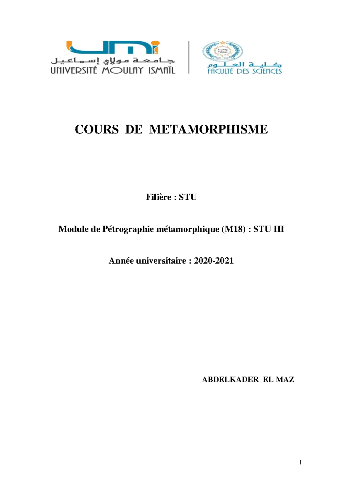 Étude sur le Métamorphisme: Définitions et Types en Cours Métam S3 ...