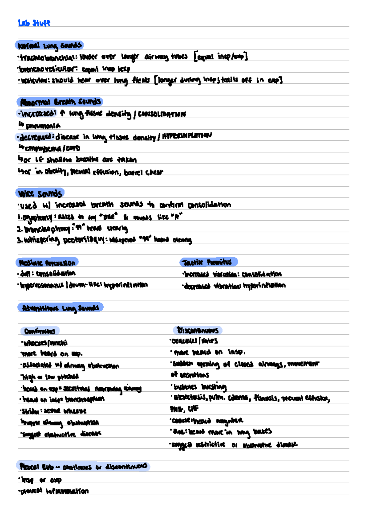 Pulmonary Test 2 Study Guide: Lung Sounds & Gas Exchange Principles ...