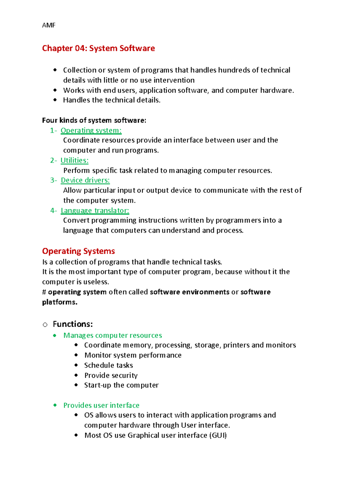 Chapter 04 - Overview of System Software and Its Types - Studocu