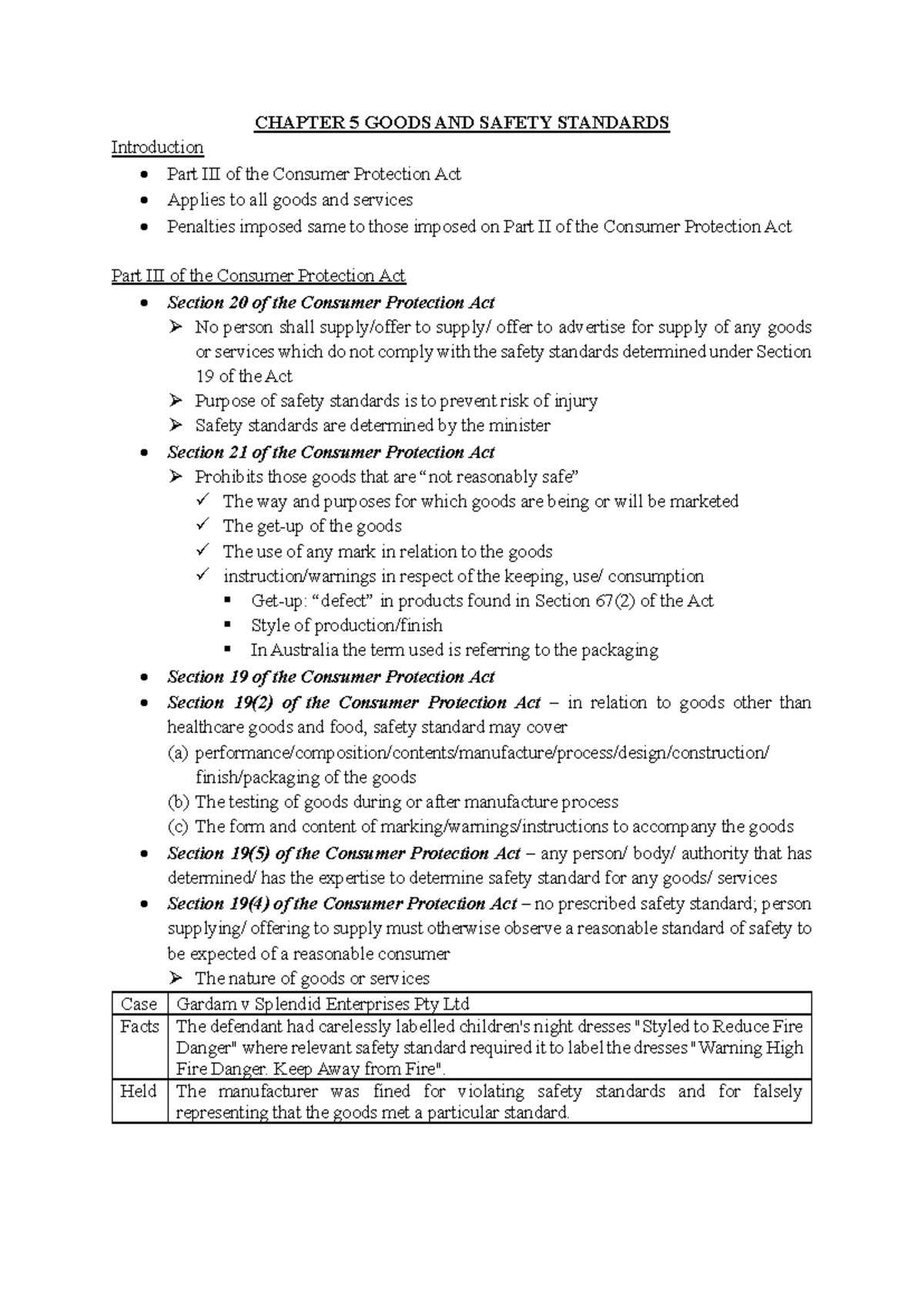 Chapter 5: Goods and Safety Standards - Consumer Protection Act ...