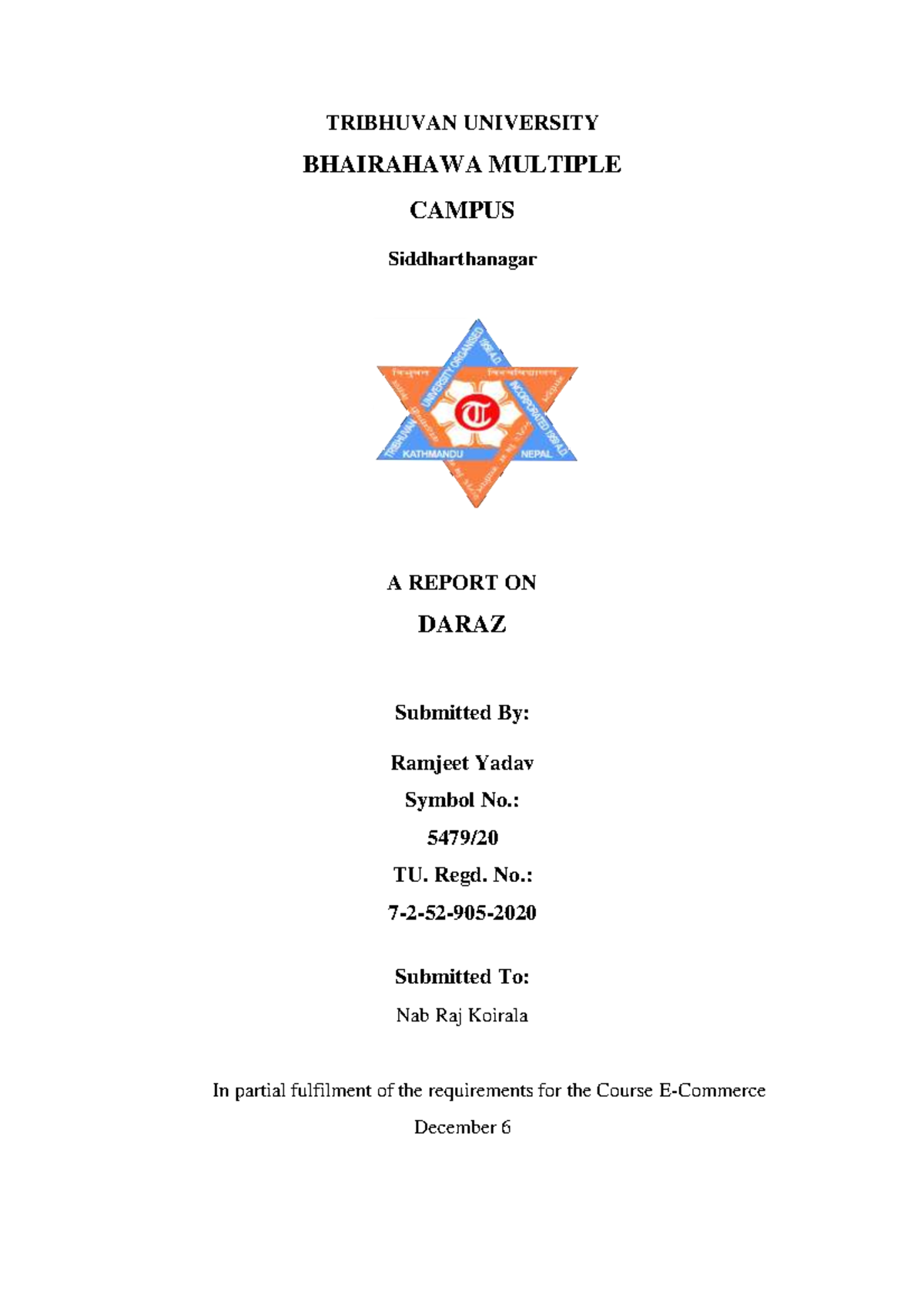 Case Study: E-Commerce Analysis of Daraz for Course E-Commerce - Studocu