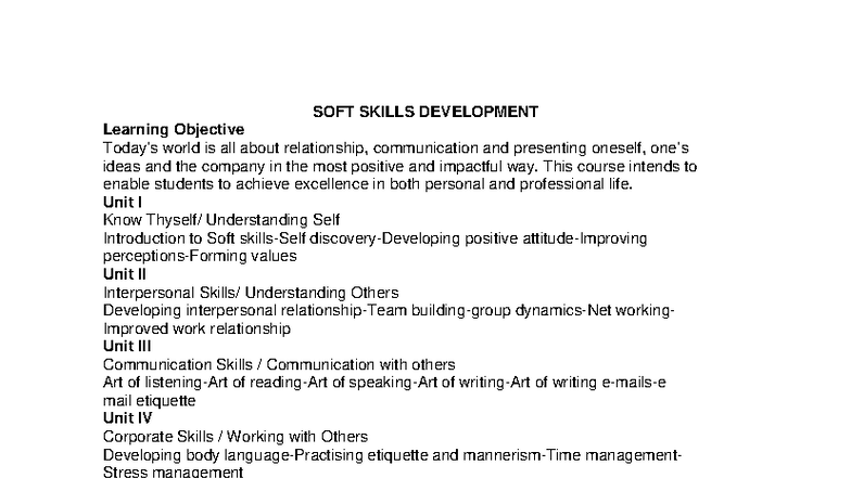 SOFT SKILLS DEVELOPMENT (CS101) - Essential Q&A Guide - Studocu