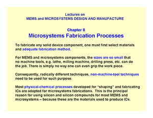 Chapter 1 Overview of MEMS and Microsystems - Lectures on MEMS and ...