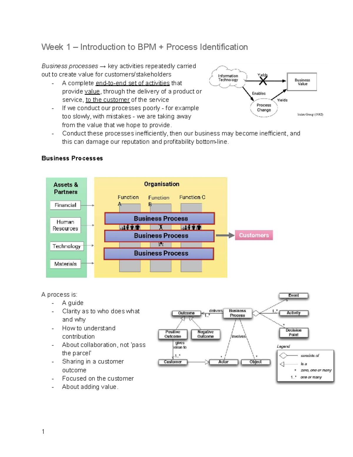 INFS3604 Week 1: Introduction to BPM & Process Identification - Studocu
