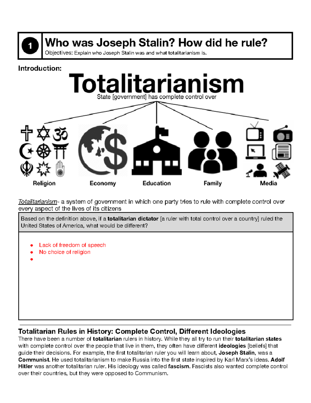 Joseph Stalin and Totalitarianism: An Overview of His Rule - Studocu