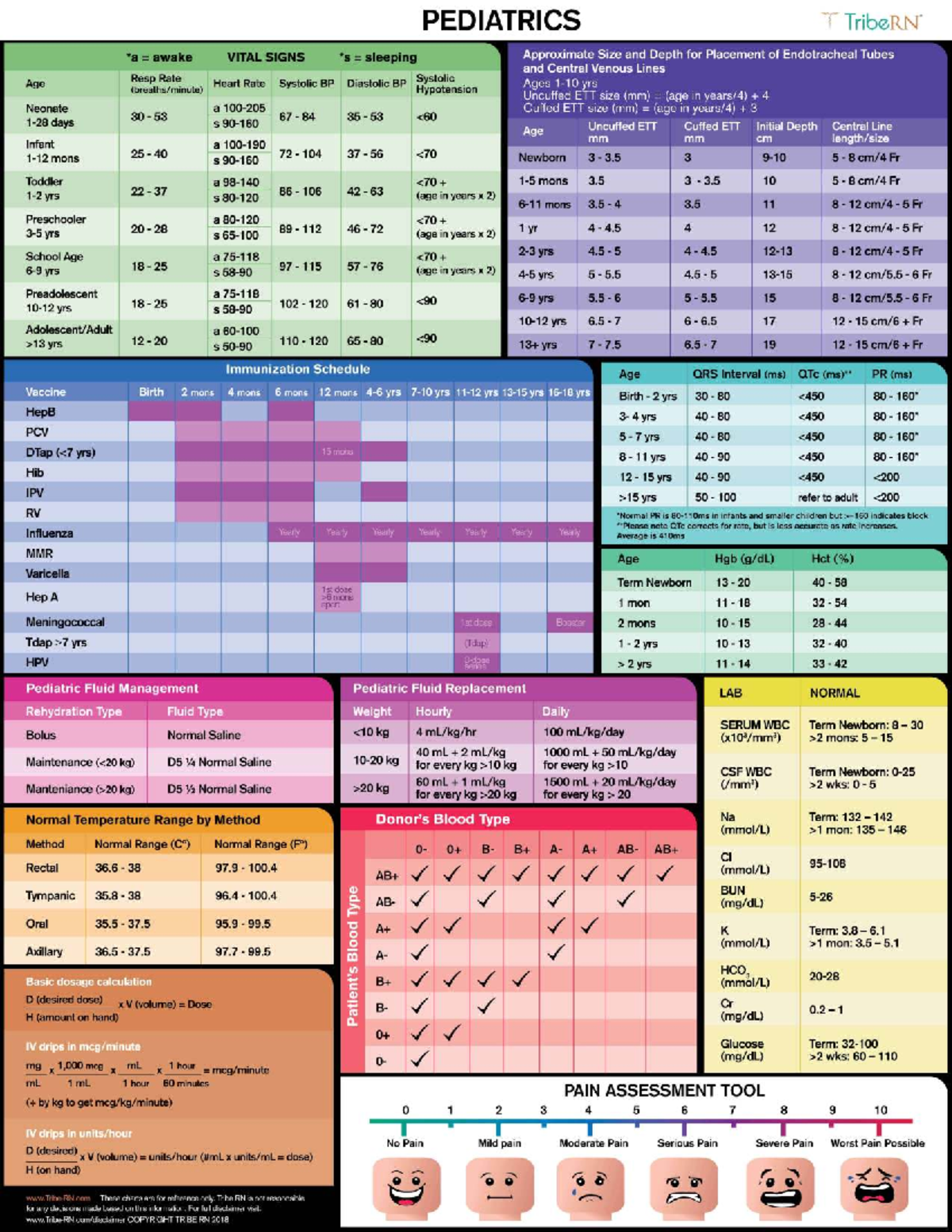 Tribe RN PEDIATRICS - Vital Signs & Fluid Management Guidelines - Studocu
