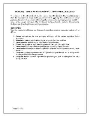 Data Structures And Algorithms - 18CSC201J - Studocu