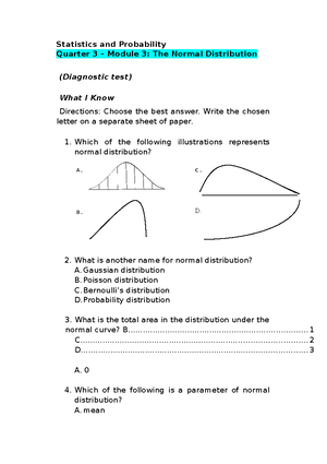 Statistics Probability Quarter 3 Module 2: Mean and Variance of Discrete Random Variable v2 ...