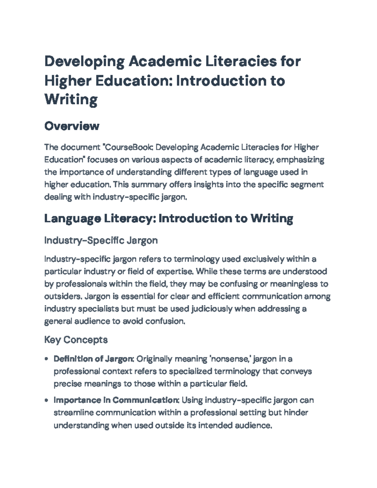 CourseBook: Understanding Academic Literacies in HE - Studocu