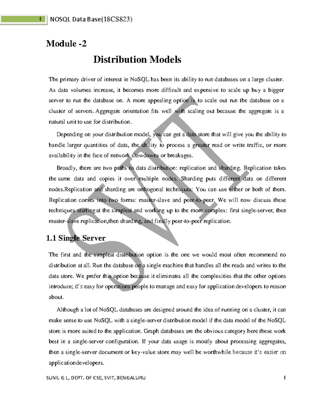 02. NoSQL Module 2-1: Overview of Distribution Models - Studocu