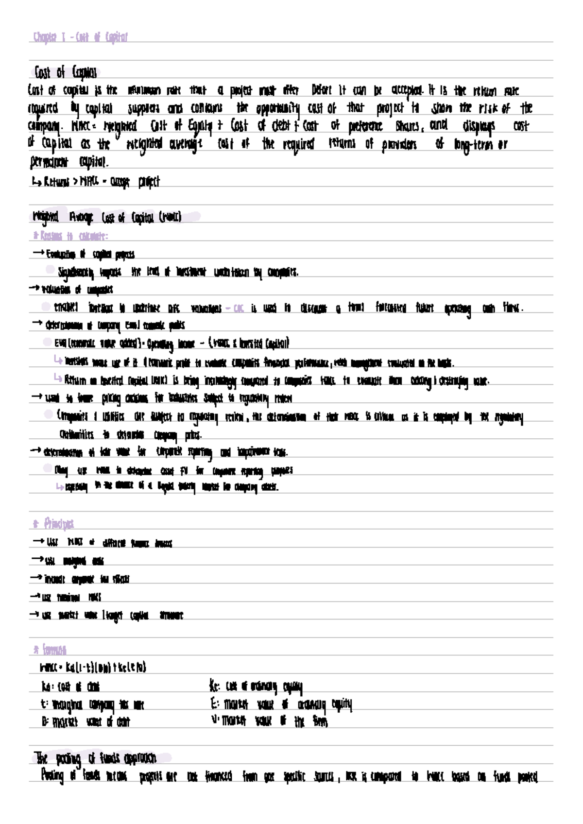 Chapter 1: Cost of Capital Notes (FIN 101) - Studocu