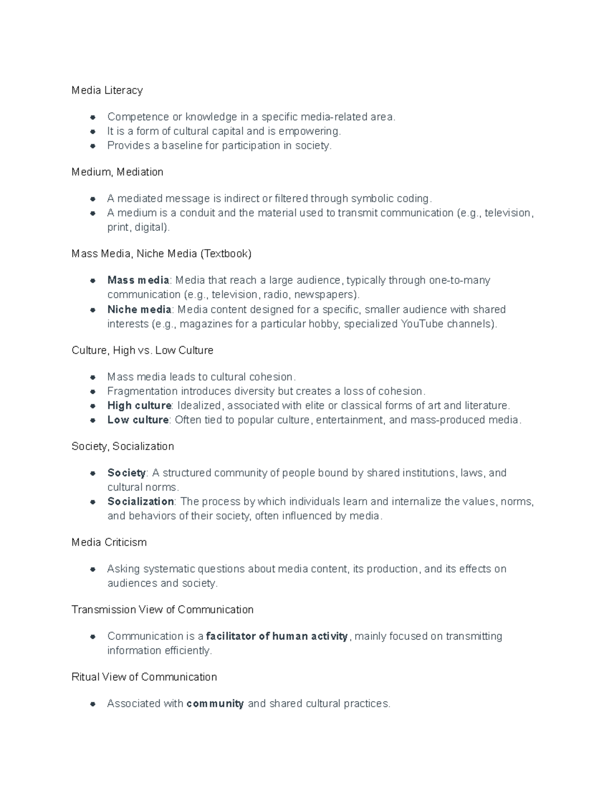 Media Studies 101: Midterm Notes on Media Literacy & Industry Risks ...