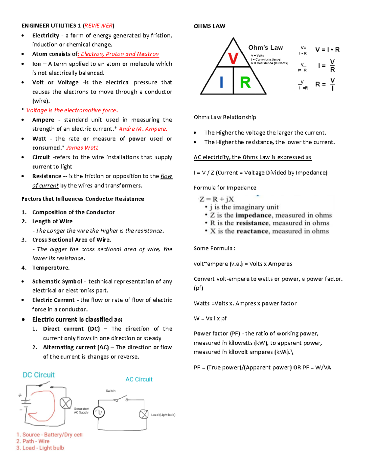 Engineer Utilities 1 - REVIEWER - ENGINEER UTILITIES 1 (REVIEWER ...