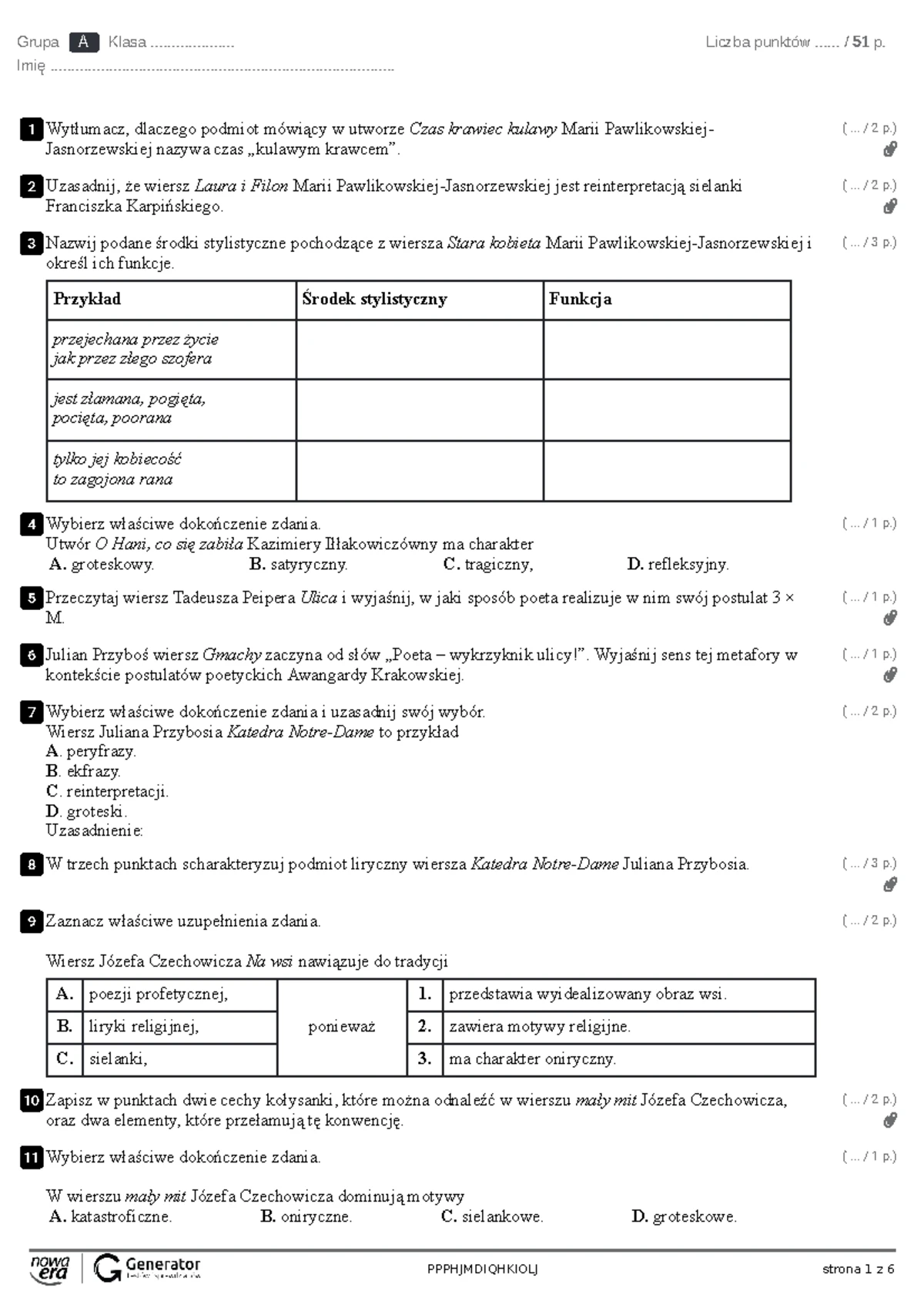 Dwudziestolecie międzywojenne 1 Test z punktacją dla Grupy A - Studocu