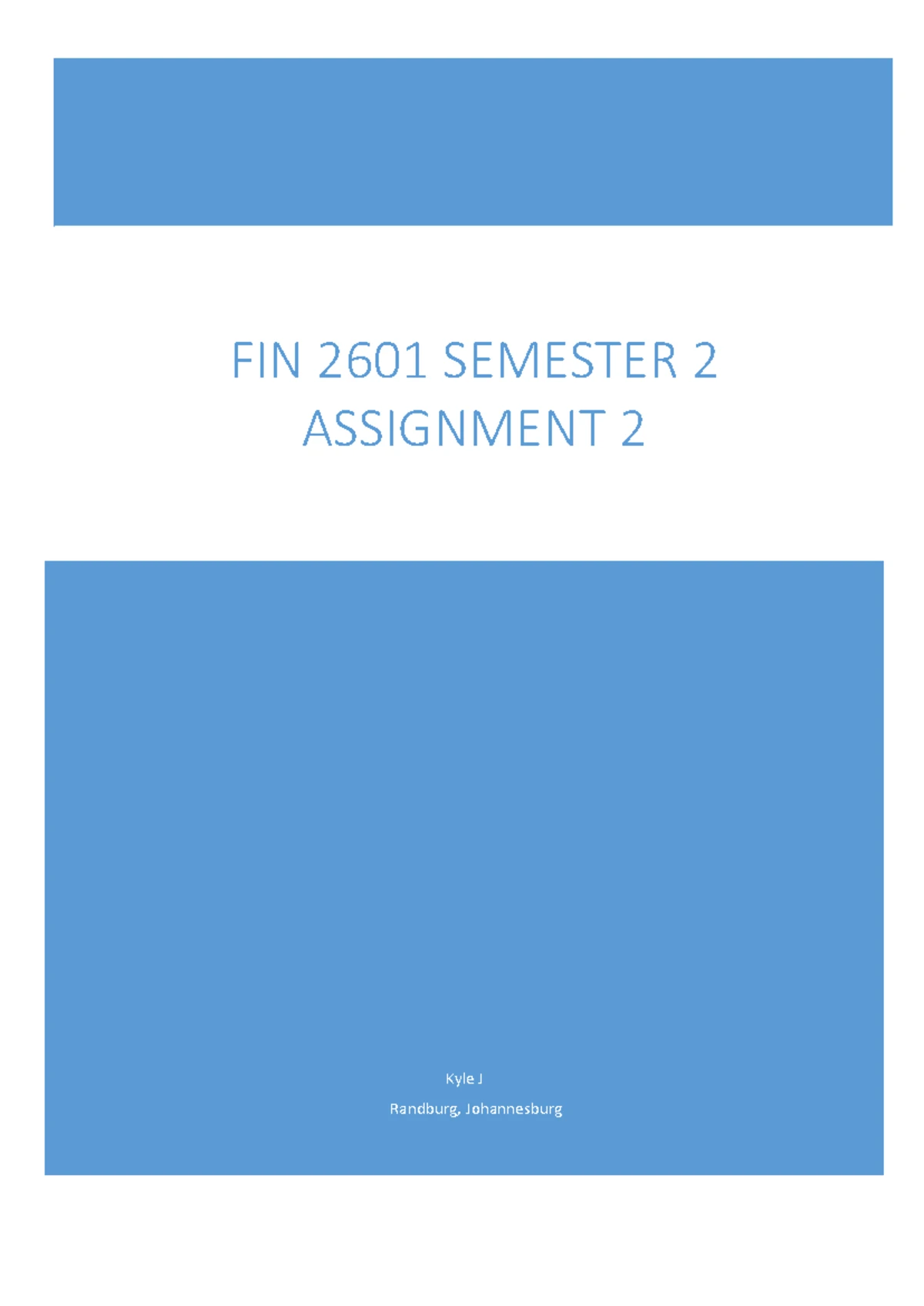 FIN 2603-A2-set 8 - Answers to Assignment 1&2 - Warning: TT: undefined function: 32 Warning: TT ...