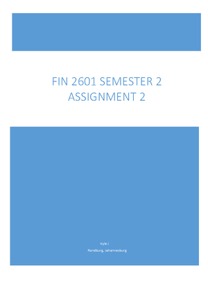 FIN 2603-A2-set 8 - Answers to Assignment 1&2 - Warning: TT: undefined function: 32 Warning: TT ...
