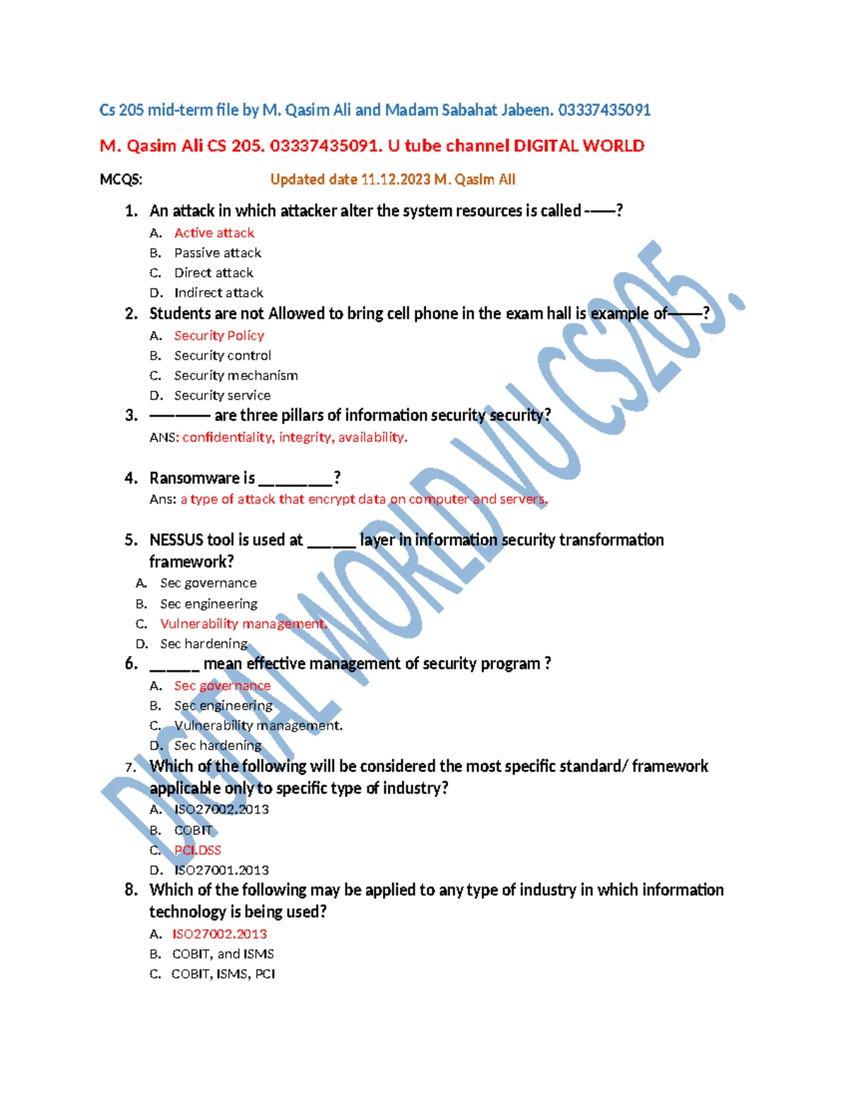 CS205 Quiz 3 File by Tanveer Online Academy - Copy - CS205 Quiz 3 File by Tanveer Online Academy ...