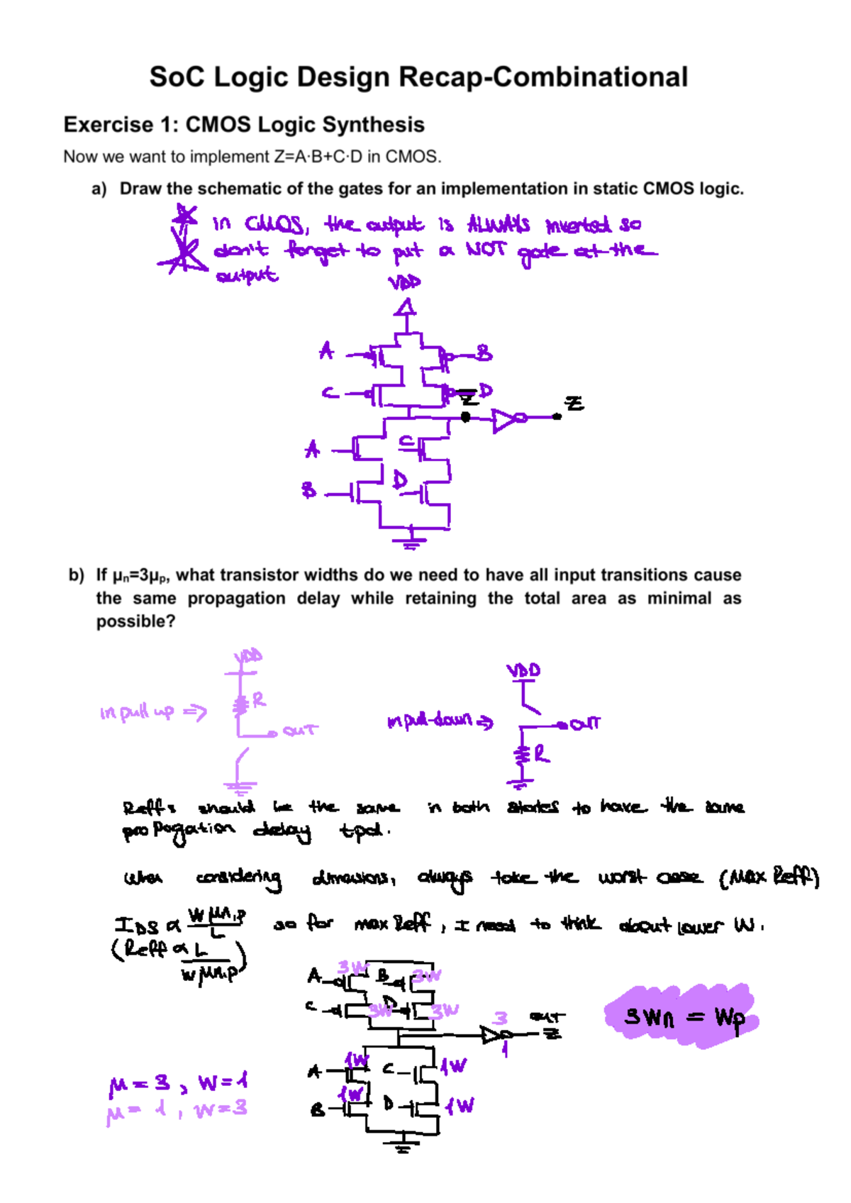 02 Tutorial detailed solution - SoC Logic Design Exercise 1: CMOS Logic ...