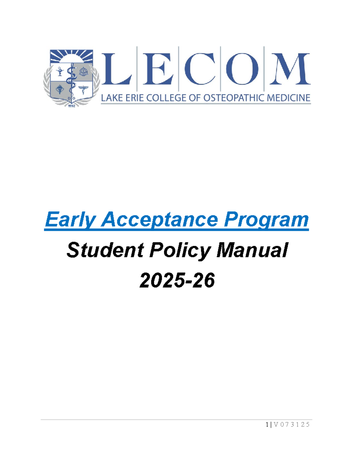 LECOM EAP Student Policy Manual 2025-2026 Overview and Guidelines - Studocu