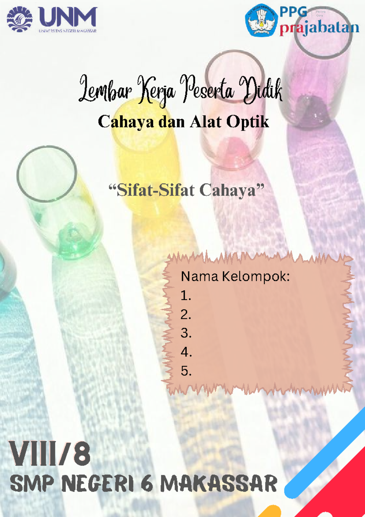 LKPD SMP 6: Sifat-Sifat Cahaya dan Alat Optik - Studocu