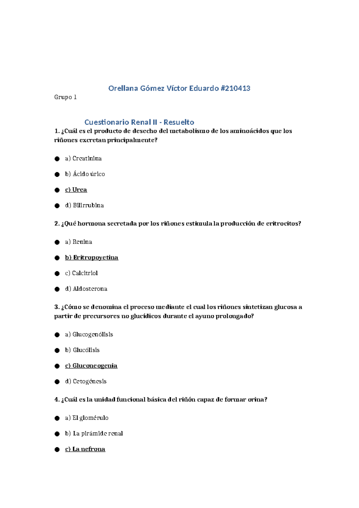 Cuestionario Renal II Resuelto - Grupo 1 - Studocu