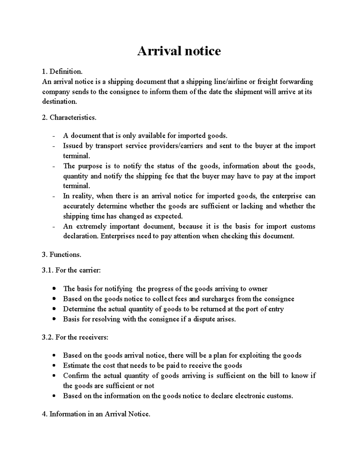 Arrival Notice: Definition, Characteristics, and Functions in Shipping ...