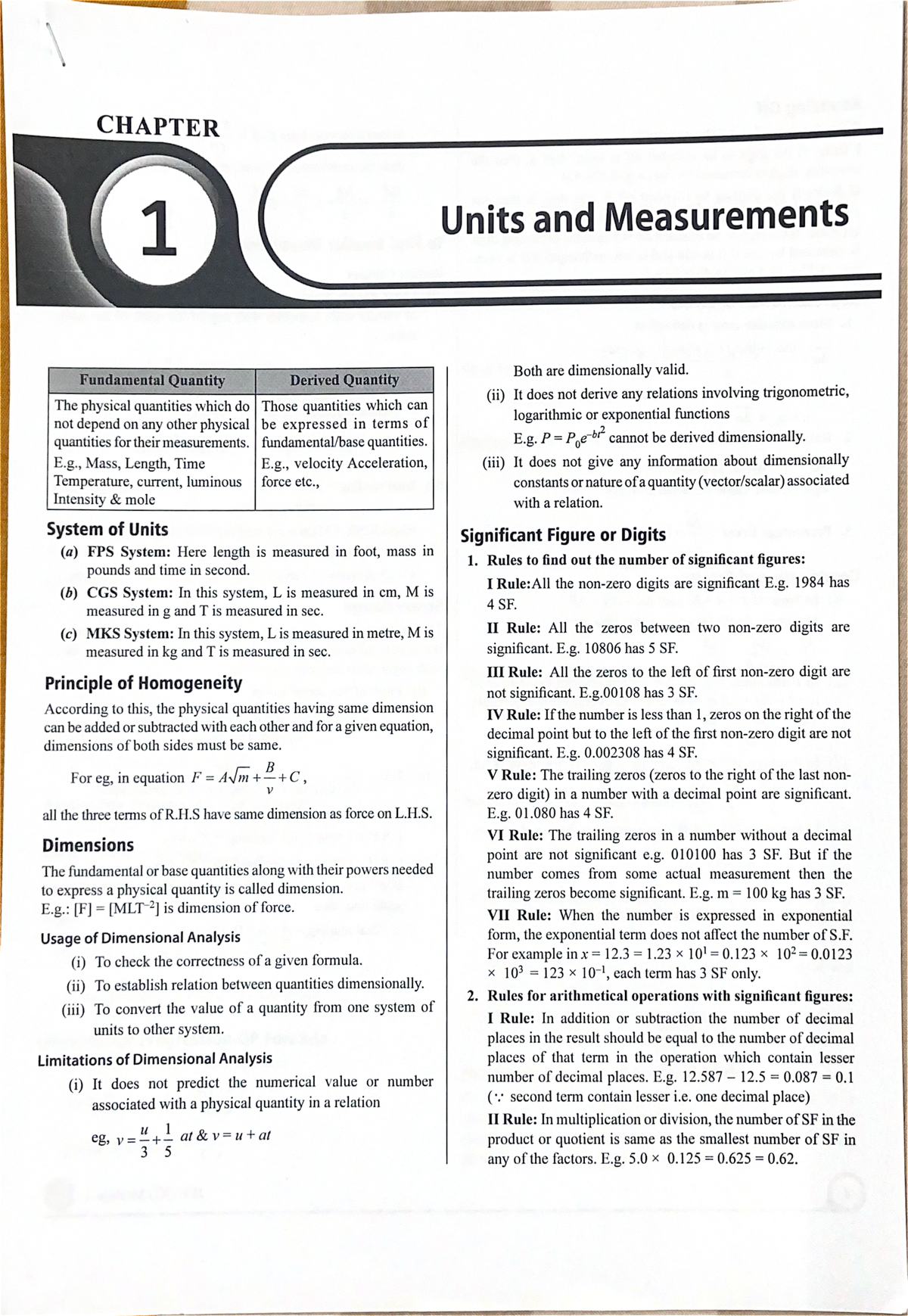 Units and measurement + vector and calculus - CHAPTER Units and ...