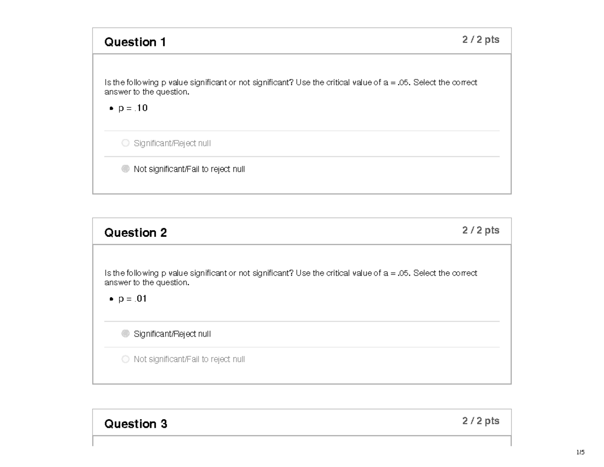 Quiz p-Value Review PSYC355 Statistics in Psychology - Is the following ...